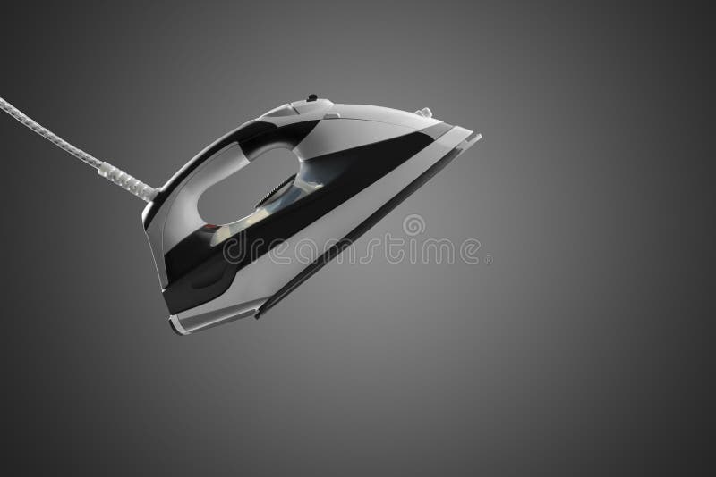 Modern Steam Iron Side View on Blue Background Stock Image - Image of ...