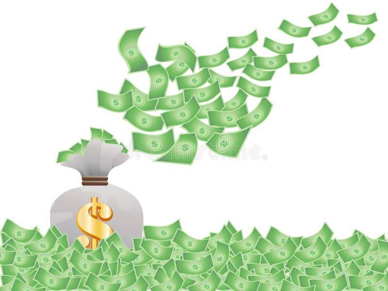 FLYING MONEY stock illustration. Illustration of success - 8796542