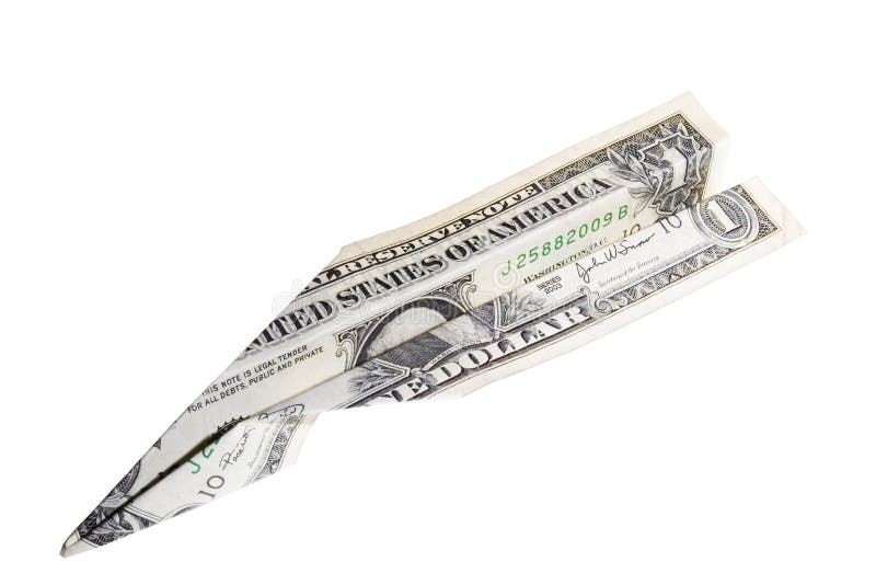 Flying Money stock image. Image of paper, airplane, note - 1568939