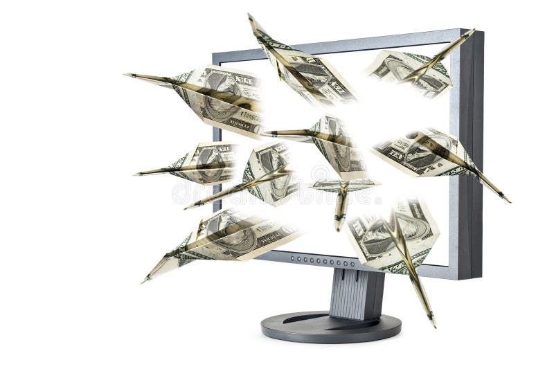 Flying money stock photo. Image of monitor, concept, screen - 23445490
