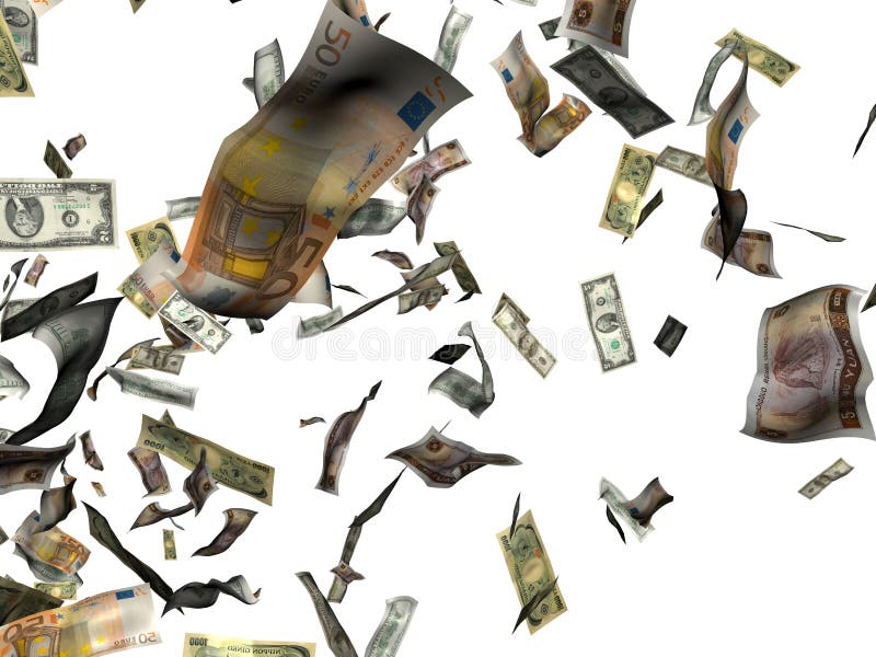 Flying Money stock illustration. Illustration of exchange - 3988635