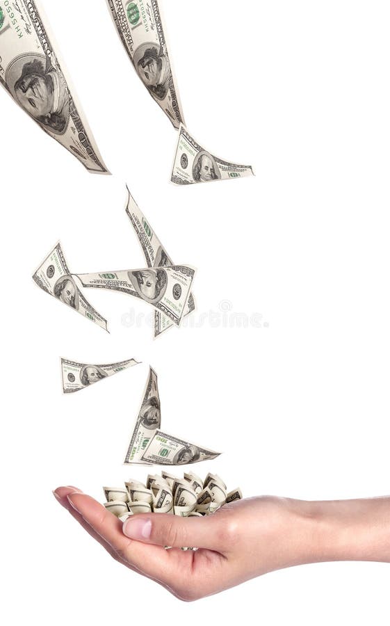 Money Growing Wings and Flying Away Stock Photo - Image of money ...