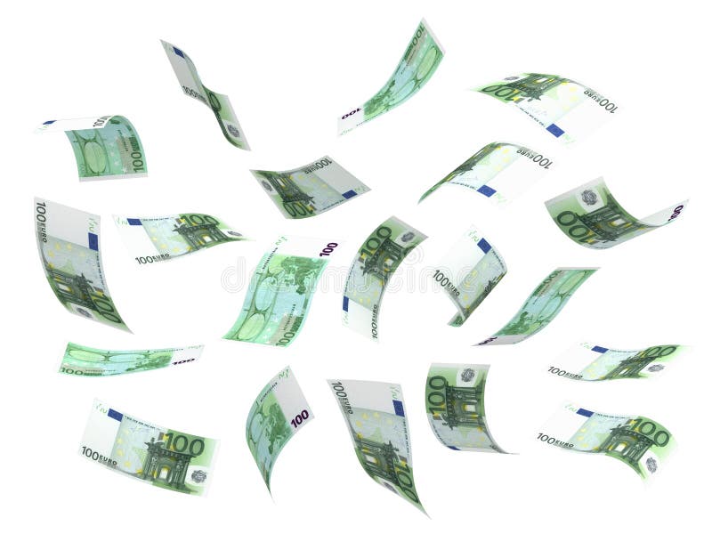 Flying Money (Euro) stock illustration. Illustration of banknote - 25636245