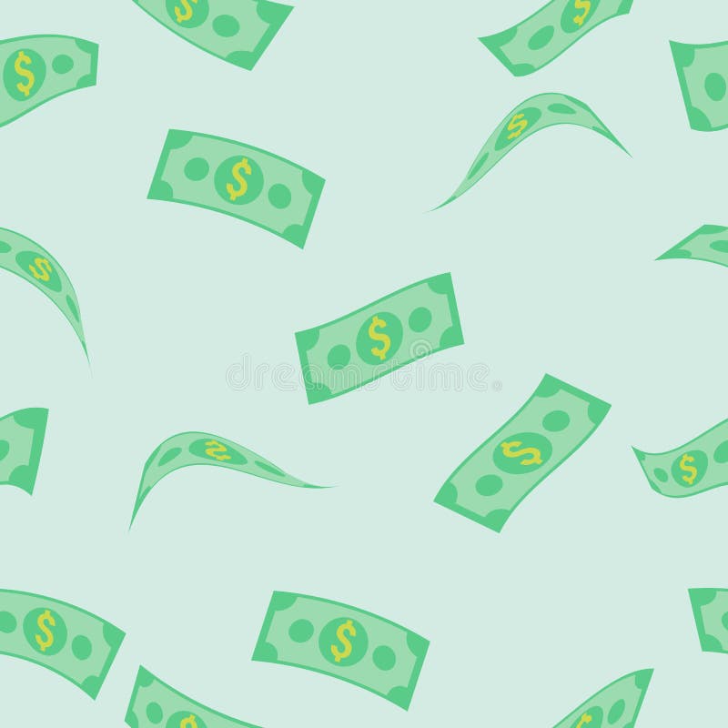 Flying Money Pattern. Dollar Banknotes Vector Illustration Stock Vector ...