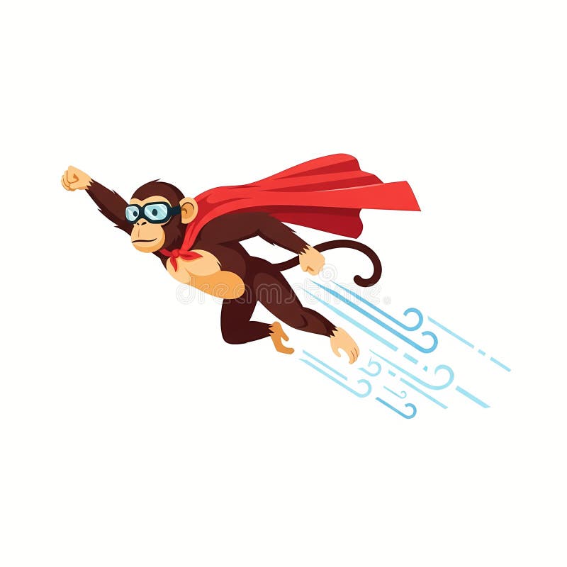 Flying Monkey Hero with Wind Trails Vector Stock Illustration ...