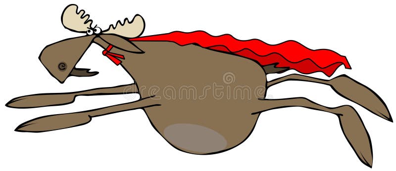 Flying moose hero stock illustration. Illustration of hero - 65912474