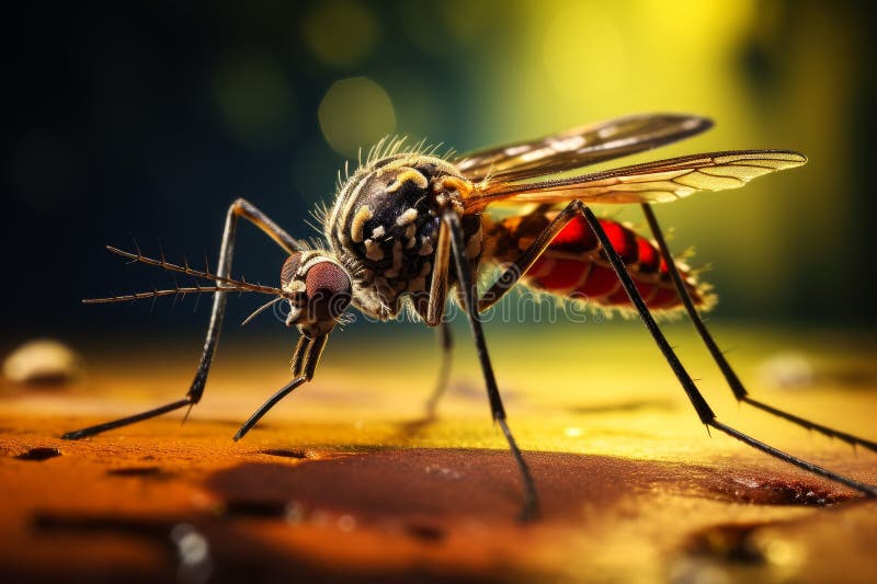 Flying Mosquito Macro Insect. Generate Ai Stock Image - Image of insect ...