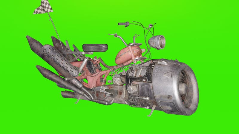 Flying motorcycle with jet stock photo. Image of cartoon - 335091648