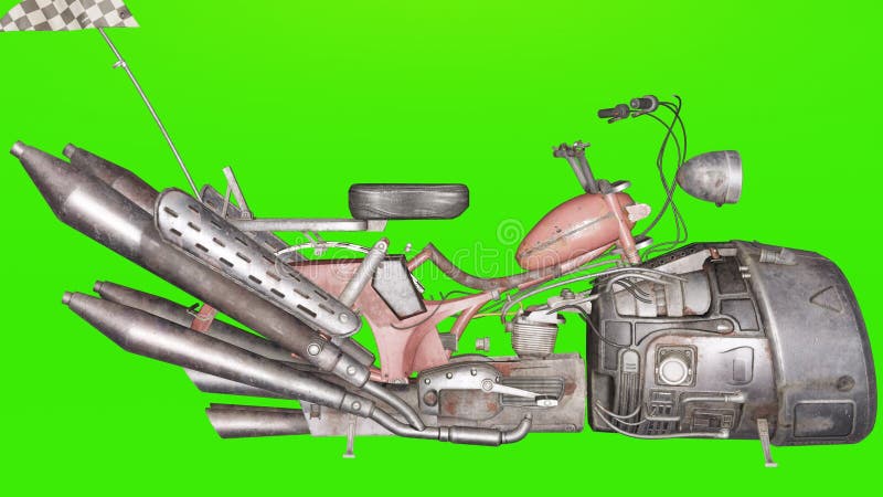 Flying motorcycle with jet stock illustration. Illustration of machine ...