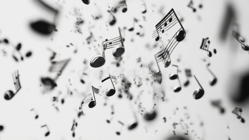 Flying Music Notes stock image. Image of composition - 385053933