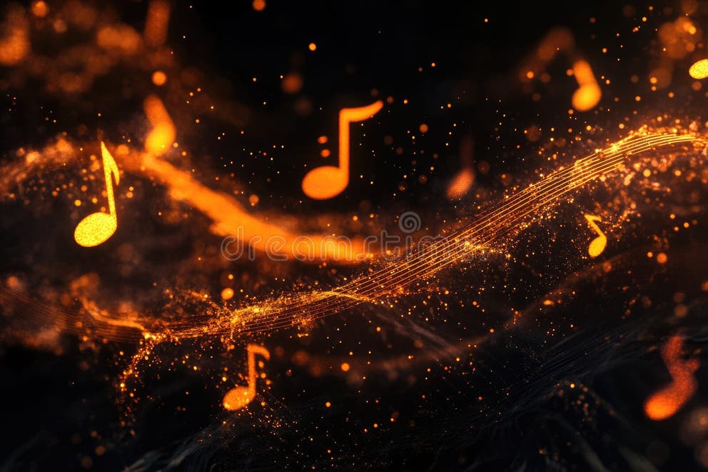 Flying music notes stock illustration. Illustration of inspire - 378659549