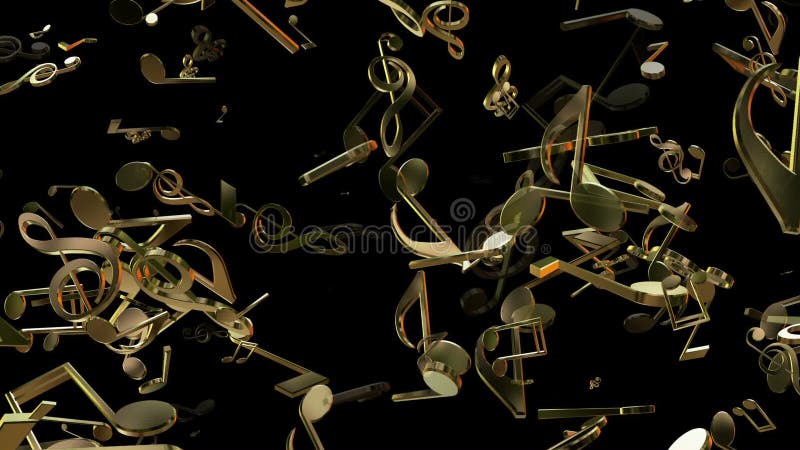 Musical Golden Notes Seamless Pattern Stock Video - Video of falling ...