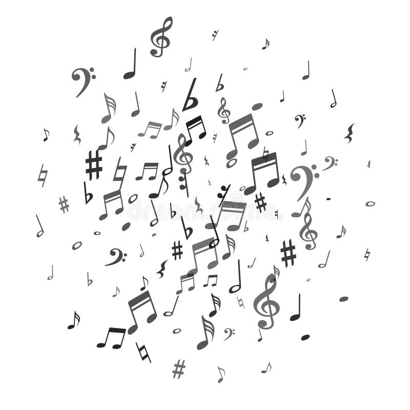 Flying Musical Notes Party Poster Background Stock Vector ...