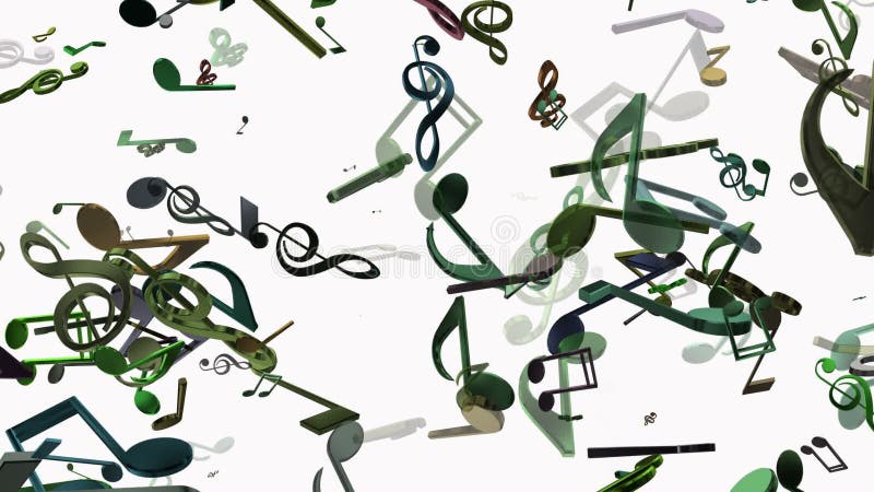 Flying Musical Notes on White Background Stock Footage - Video of ...