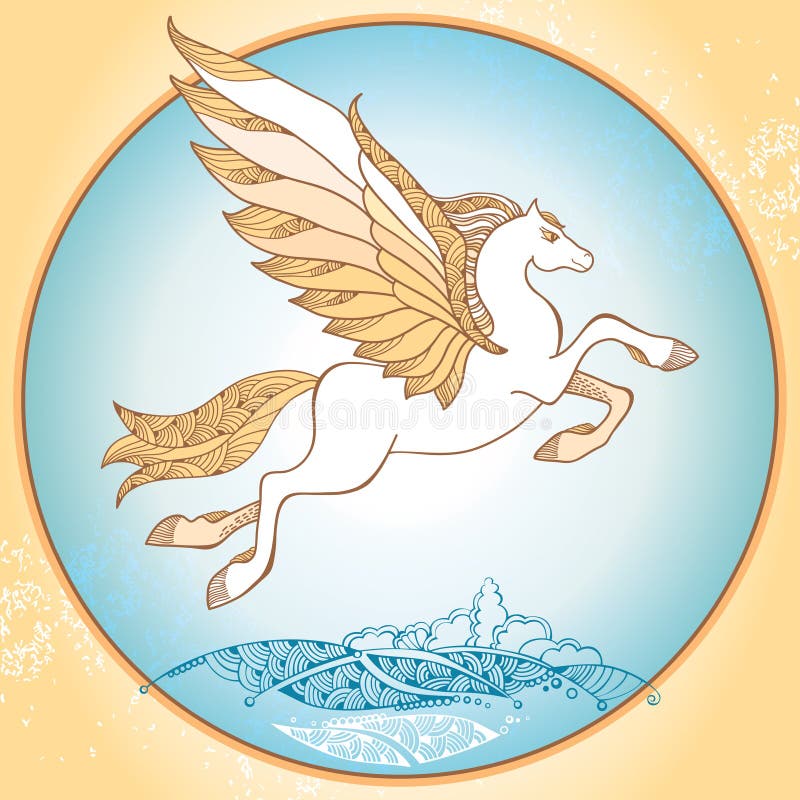 Mythological Pegasus. the Series of Mythological Creatures Stock Vector ...