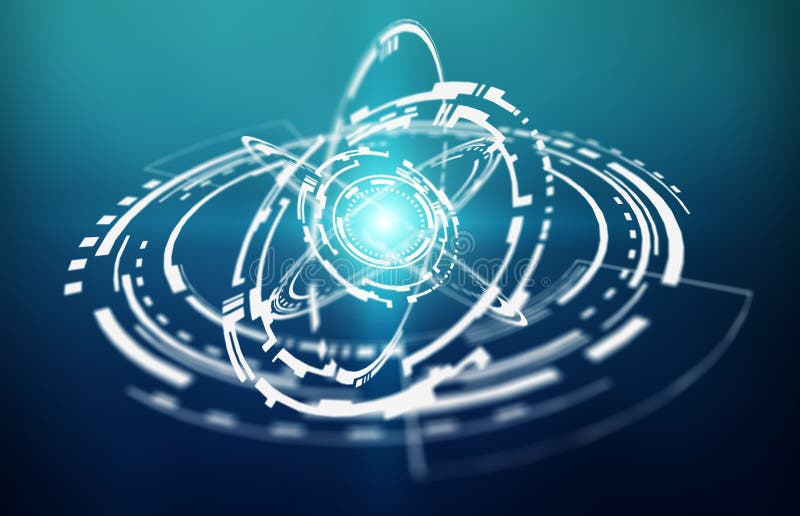 Flying Network Connection Interface 3D Rendering Stock Illustration ...