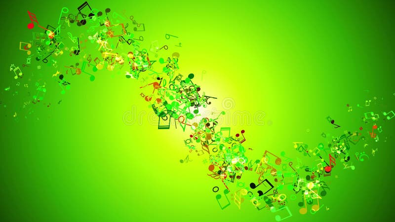 Flying Musical Notes on Green Screen Background Stock Video - Video of ...