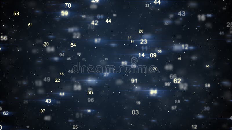 Flying Numbers Abstract Digital Technology 3D Rendering Stock ...