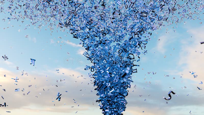 Flying Numbers and Math Symbols Stock Illustration - Illustration of ...