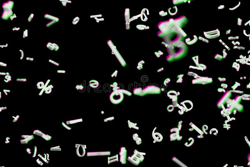 Flying Numbers and Math Symbols Stock Illustration - Illustration of ...