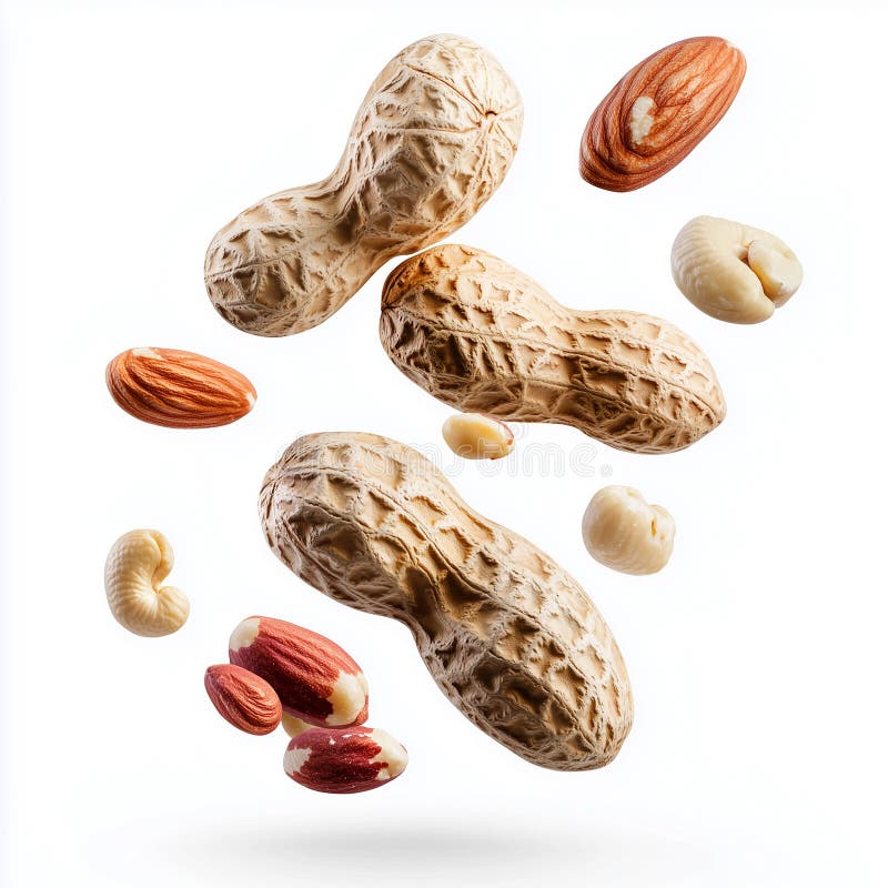 Flying nuts stock illustration. Illustration of falling - 348497027