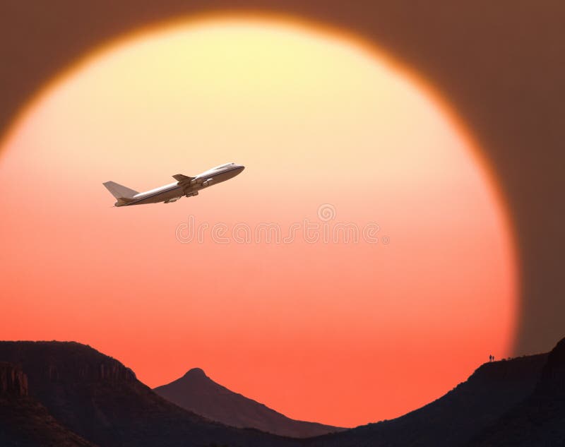 Flying off into the sunset stock photo. Image of travel - 17907298