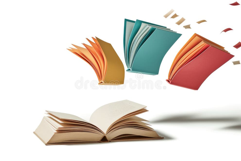 Flying Open Book stock photo. Image of educational, magical - 373377558