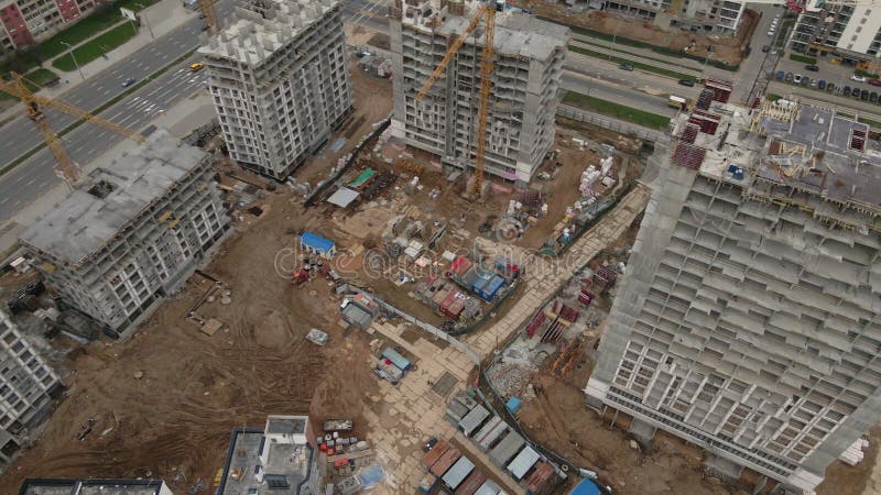 Modern Urban Development. Construction Site with Multi-storey Buildings ...