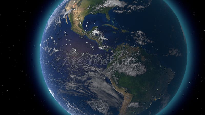 Flying Over the Earth`s Surface, 3D Rendering. Stock Illustration ...