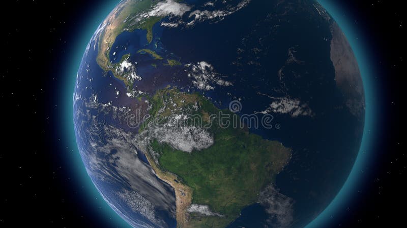 Flying Over the Earth`s Surface, 3D Rendering. Stock Illustration ...
