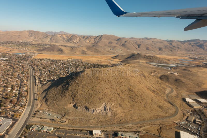 Flying Over Reno Nevada and the Rockies Stock Photo - Image of travel ...