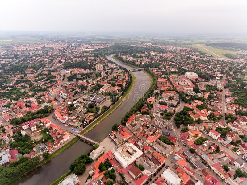 The Uzhgorod Aerial Panorama City View Stock Photo - Image of panorama ...
