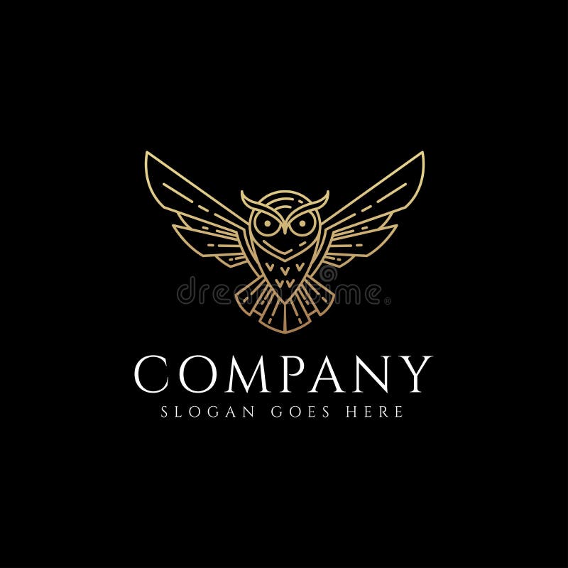 Flying Owl Logo Icon Vector with Lineart Logo Style Stock Vector ...