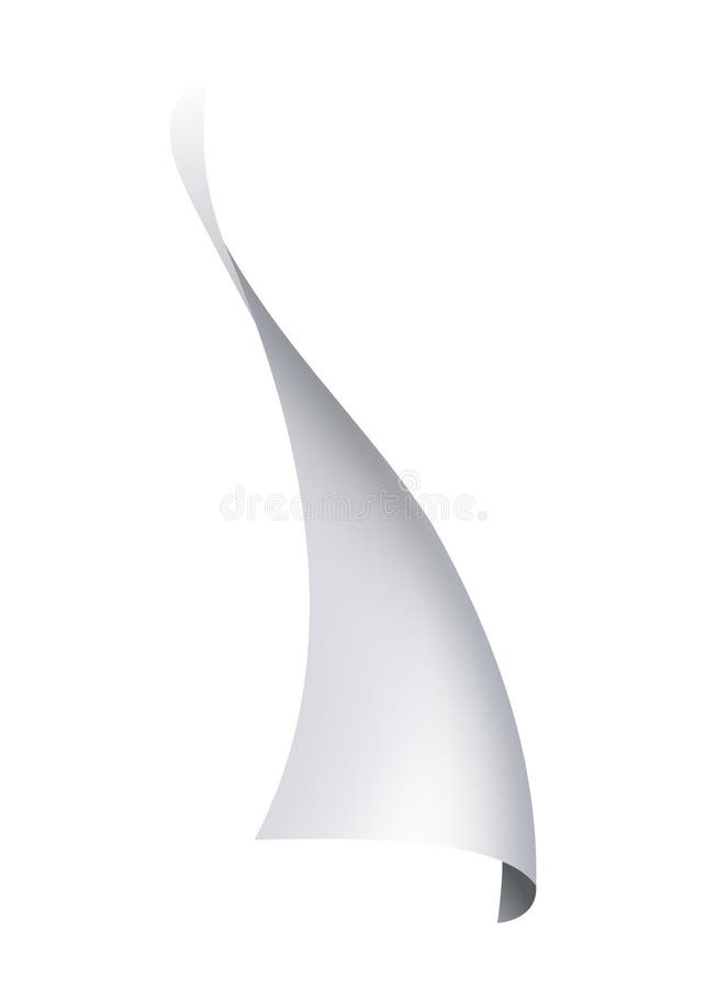 Flying Paper Page, Icon. Falling Documents Sheet. Curved Corner or Fly ...