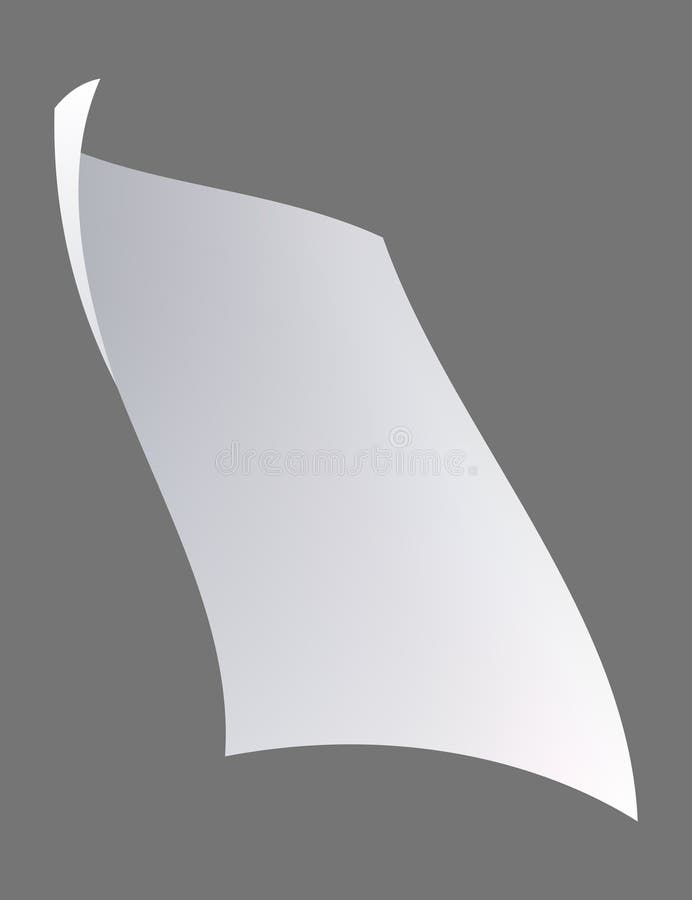 Flying Paper Page, Icon. Falling Documents Sheet. Curved Corner or Fly ...