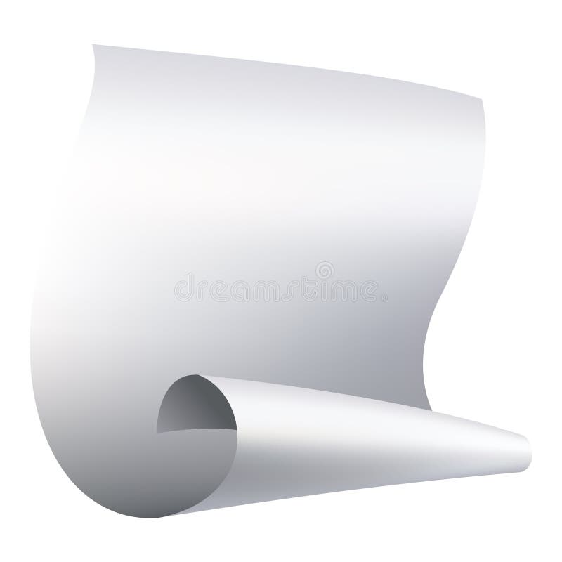 Flying Paper Page, Icon. Falling Documents Sheet. Curved Corner or Fly ...