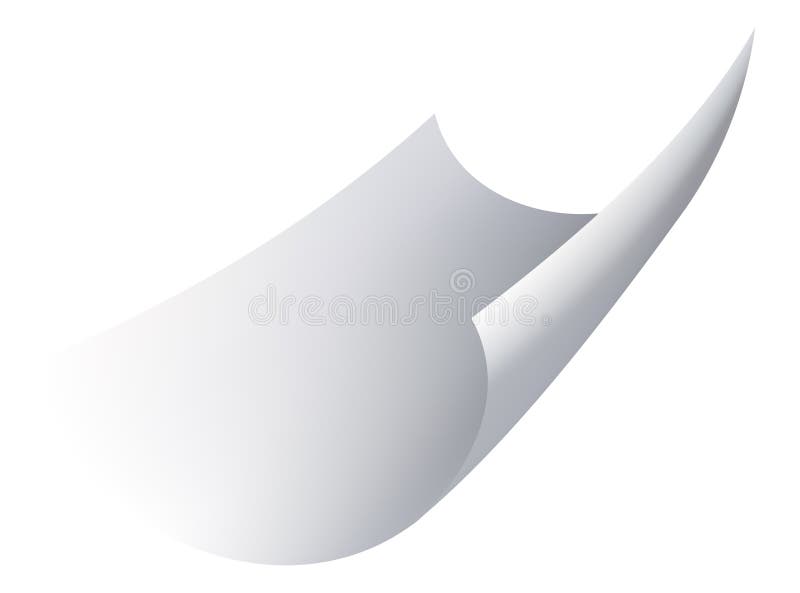 Flying Paper Page, Icon. Falling Documents Sheet. Curved Corner or Fly ...