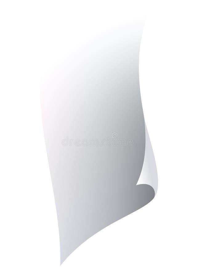 Flying Paper Page, Icon. Falling Documents Sheet. Curved Corner or Fly ...