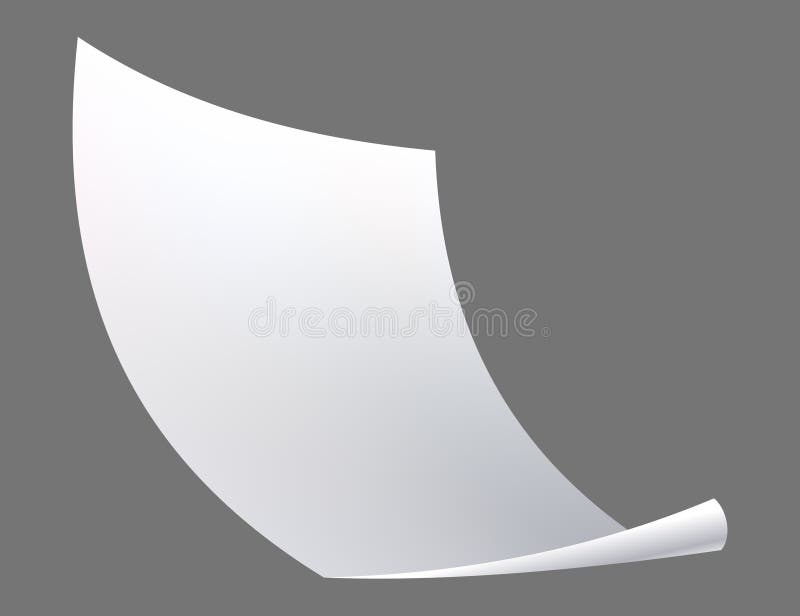 Flying Paper Page, Icon. Falling Documents Sheet. Curved Corner or Fly ...