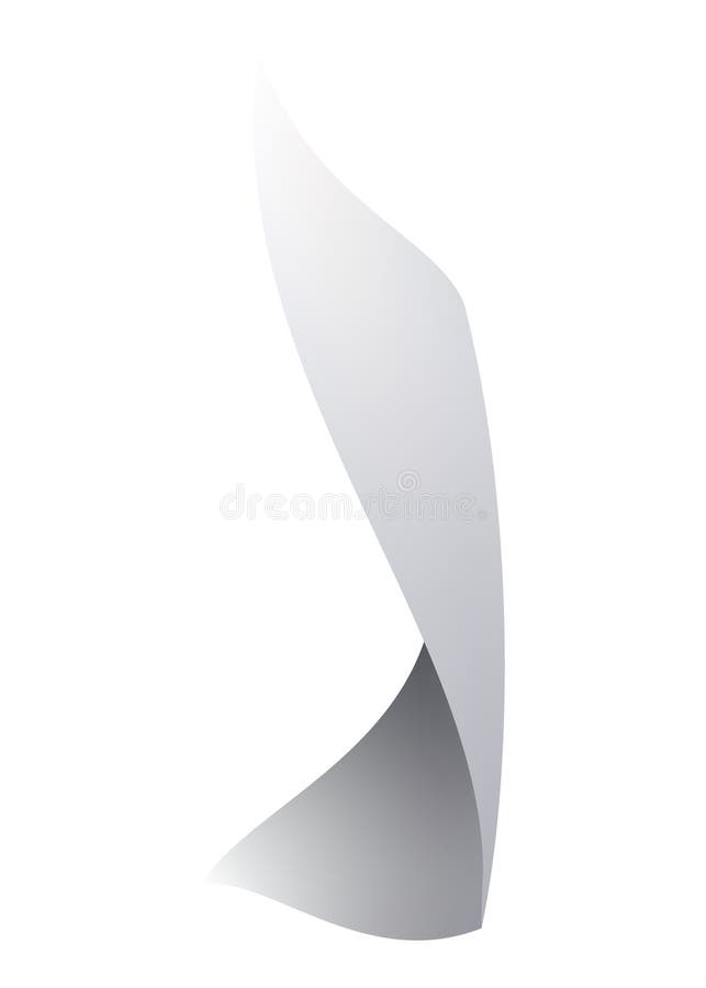 Flying Paper Page, Icon. Falling Documents Sheet. Curved Corner or Fly ...