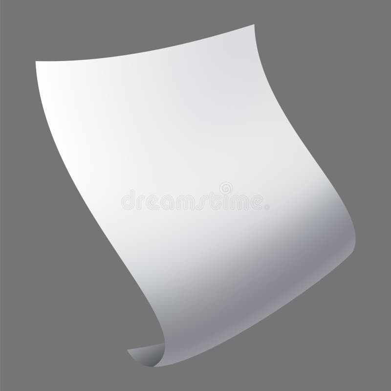 Flying Paper Page, Icon. Falling Documents Sheet. Curved Corner or Fly ...
