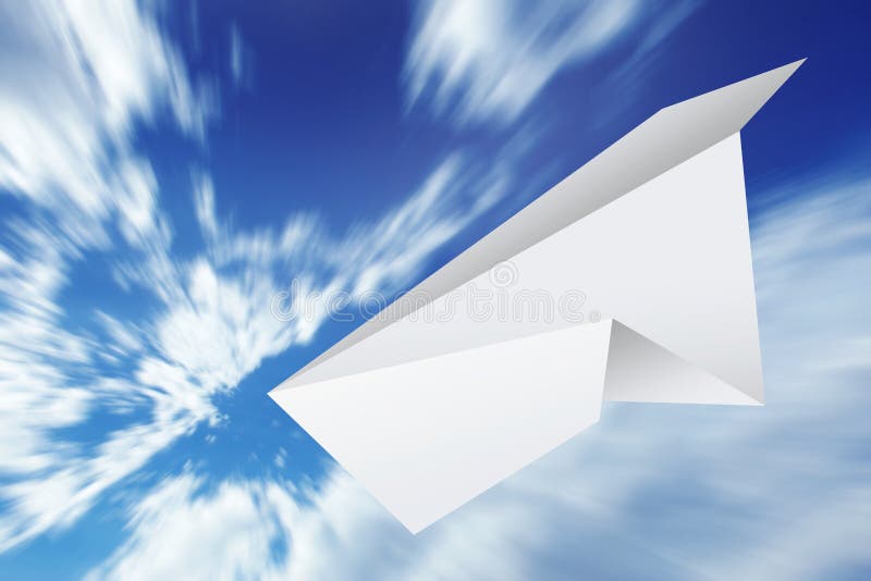 Flying paper plane stock photo. Image of games, airplane - 14934382