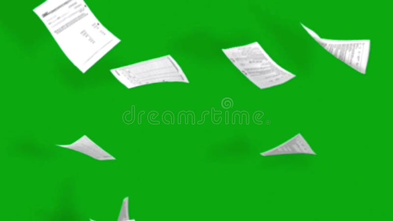 Flying Papers Green Screen Animation – Isolated Falling Documents ...
