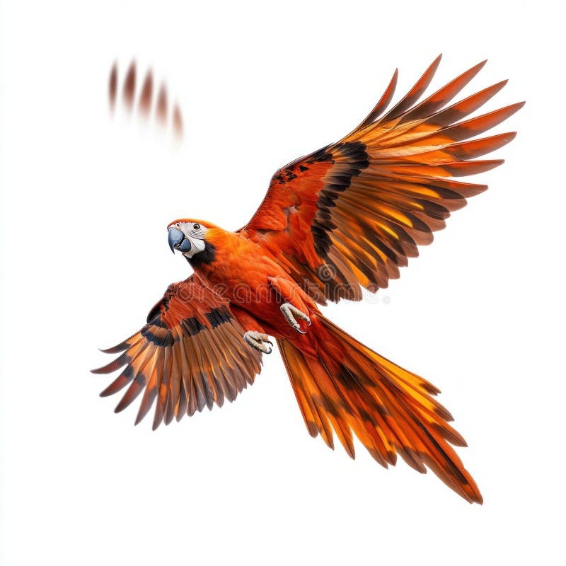 Flying Parrot Isolated on White Background Stock Illustration ...
