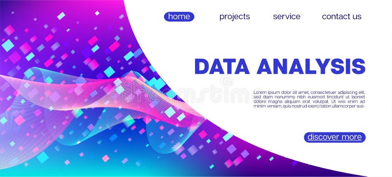 Flying Particles Distressed Purple Vector. Data Analytics Cool Banner ...