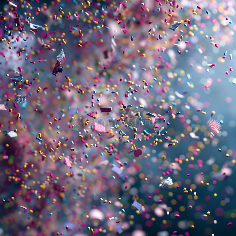 Flying Particles and Sprinkles Background, Exploding Confetti, Shiny ...