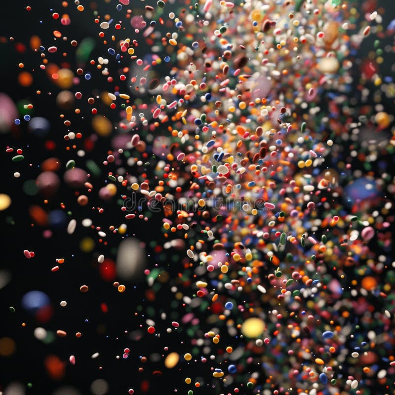 Flying Particles and Sprinkles Background, Exploding Confetti, Shiny ...
