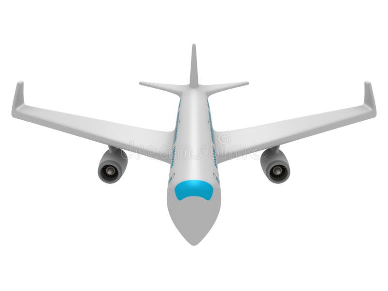 Flying Passenger Aircraft Airplane on White Background Stock ...
