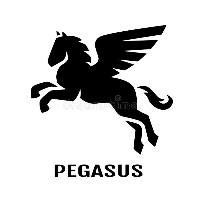 Flying Pegasus, logo. stock illustration. Illustration of shape - 304402207