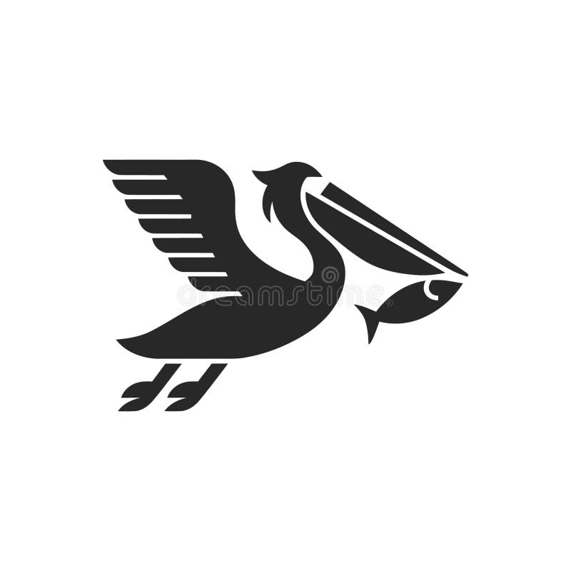 Flying Pelican Icon stock vector. Illustration of vector - 361759839